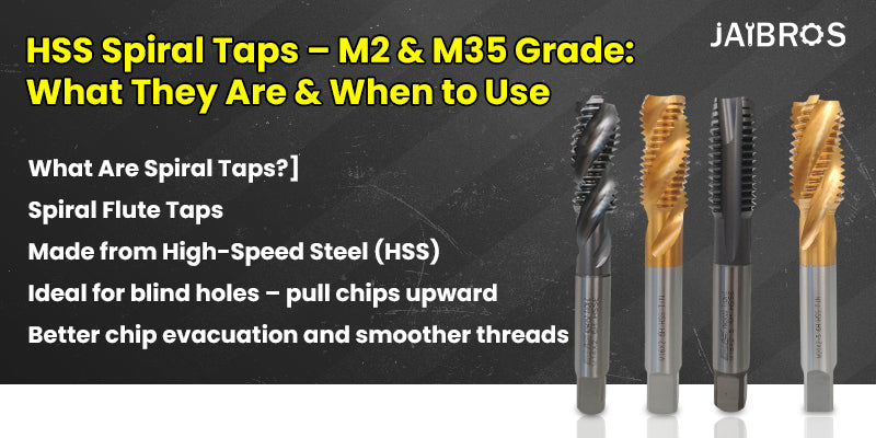 HSS Spiral Taps M2 & M35 – Uses, Benefits & Importance – Jaibros